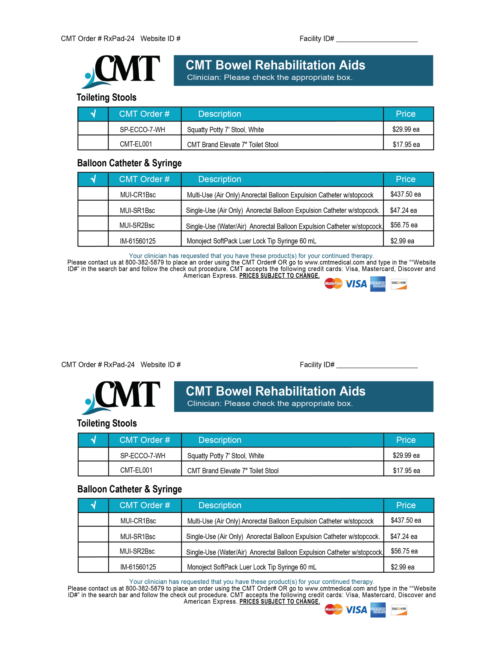 Rx Pad 24 - Bowel Rehabilitation - CMT Medical